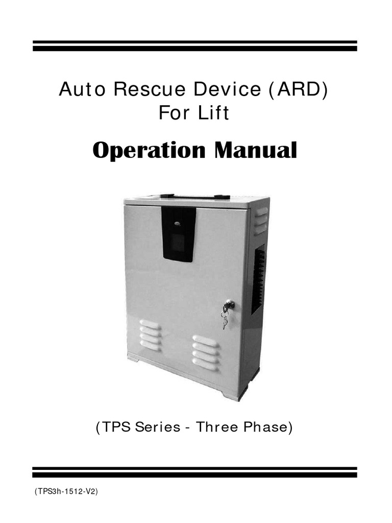 TPS User Manual (Manual - TPS3h-1512-V2) | PDF | Mains Electricity | Elevator