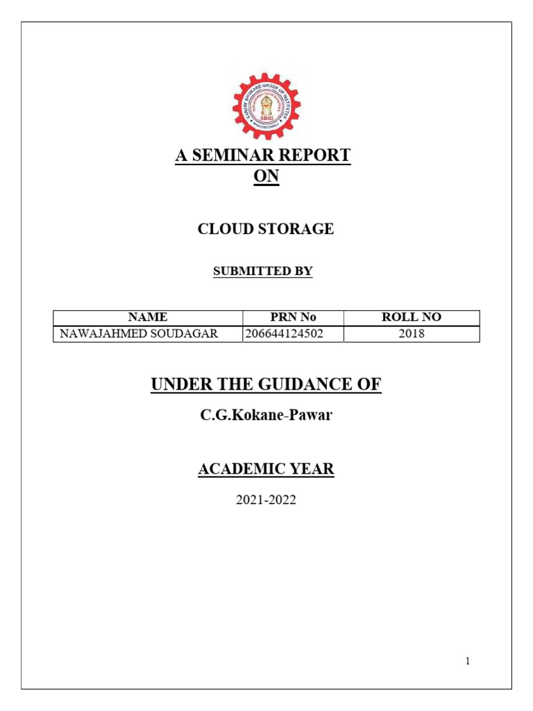 Sample Seminar-I Report Format | PDF