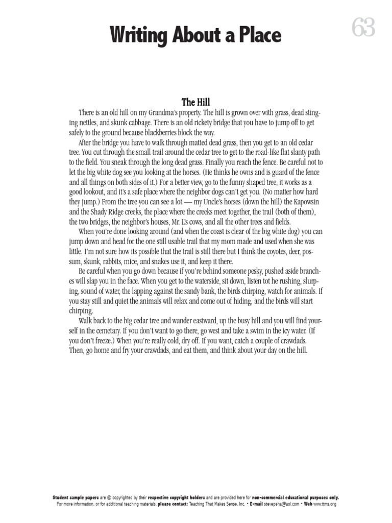 Describing A Place | PDF