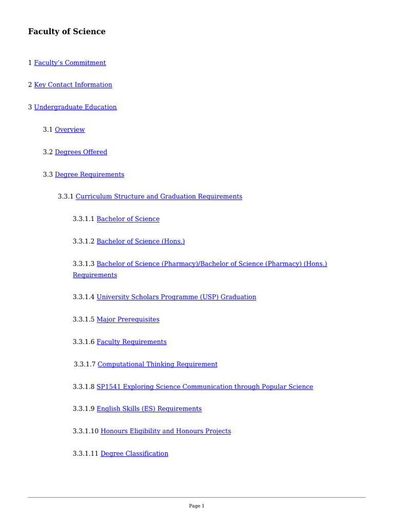 Ay201819 Fos | PDF | Bachelor Of Science | Bachelor's Degree