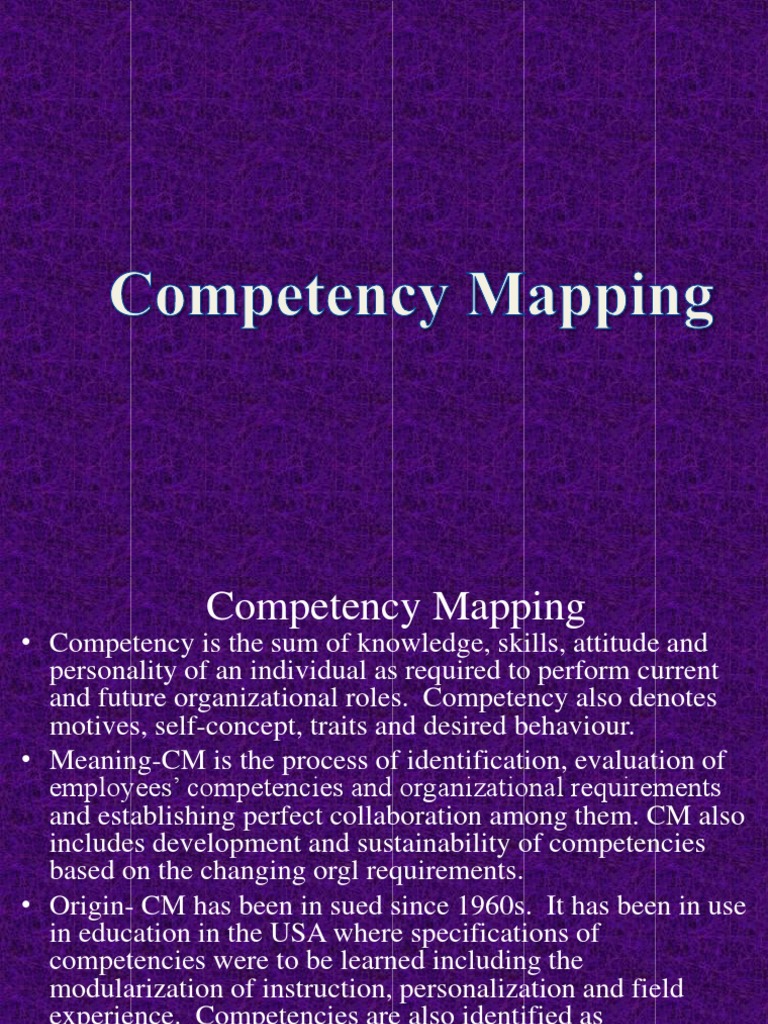 Competency Mapping Guide | PDF | Competence (Human Resources) | Action ...