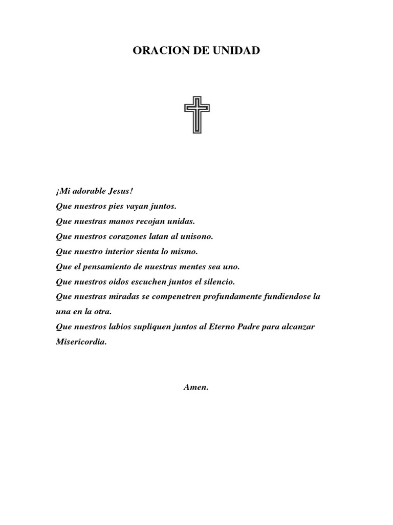 Oración de Unidad Cristiana | PDF