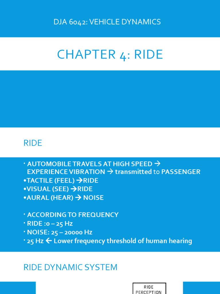 Vehicle Dynamics: Ride and Vibration | PDF