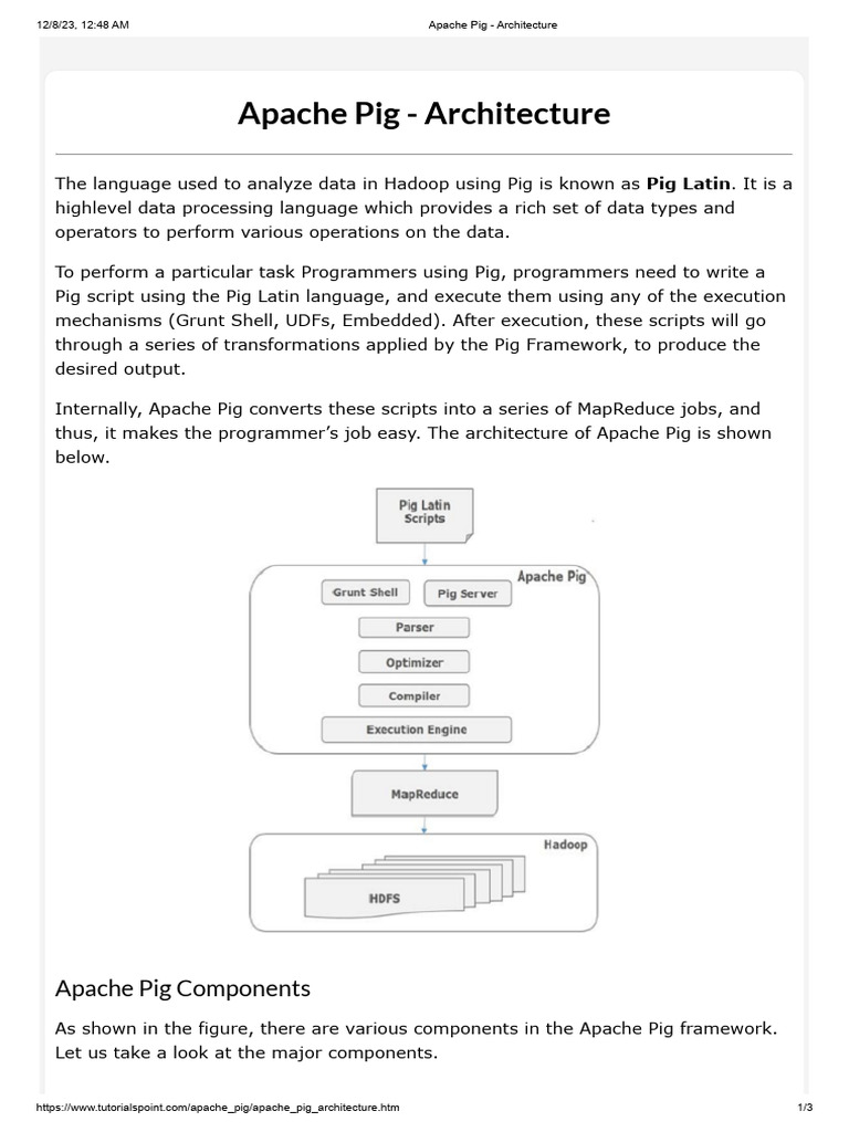 Apache Pig - structure | PDF