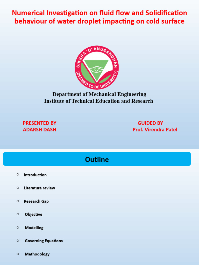 Numerical Investigation On Fluid Flow and Solidification Behaviour of Water Droplet Impacting On ...