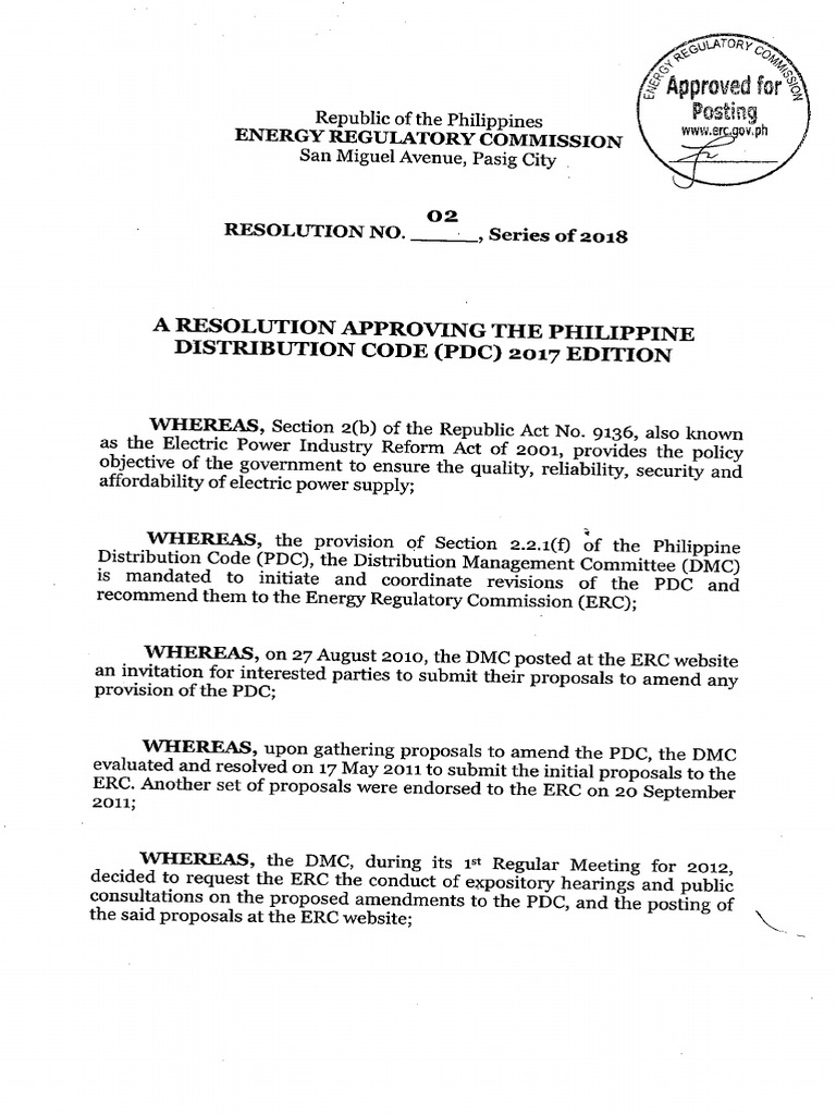 Philippine Distribution Code 2017 Edition | PDF