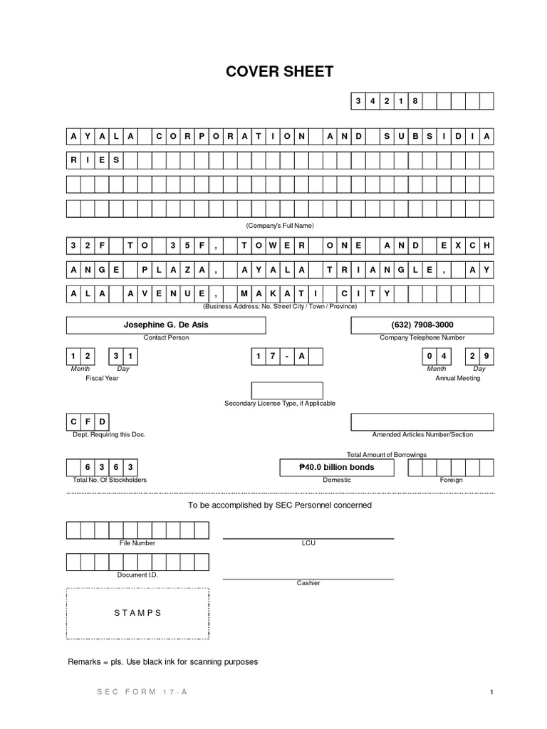 Ayala Corporation - SEC Form 17-A - 13april2022 | PDF | Risk ...