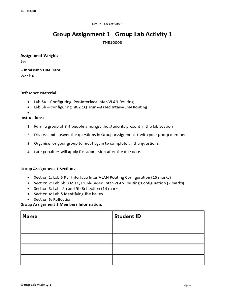 Group Assignment 1 - Group Lab Activity I | PDF | Communications Protocols | Computer Engineering