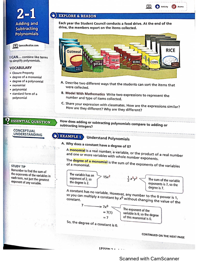 Add and Sub Polynomials | PDF