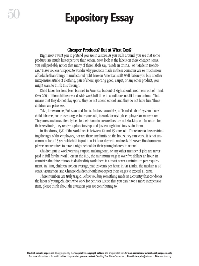 Expository Writing Sample | PDF | Labor | Economies