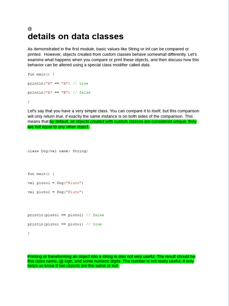 1) Details On Data Classes | PDF | Constructor (Object Oriented Programming) | Programming