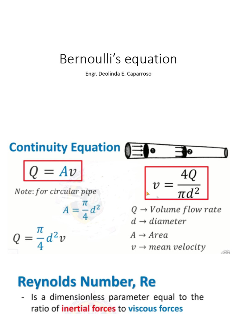 Bernoullis Equation Pdf