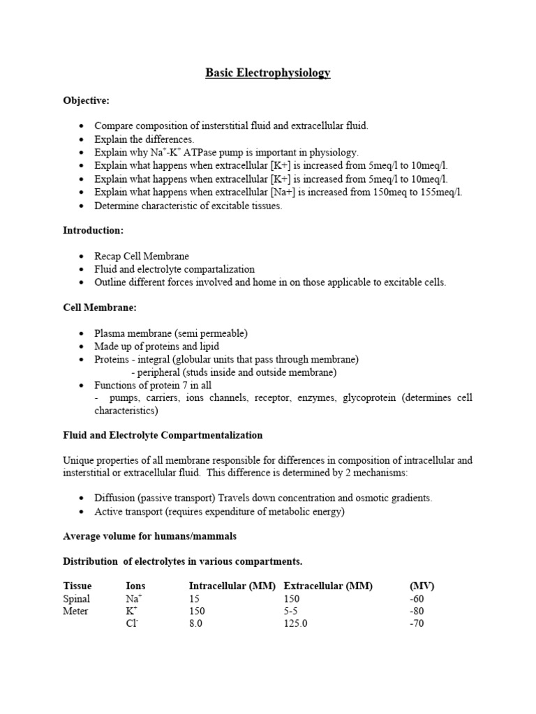 Basic Electrophysiology | PDF