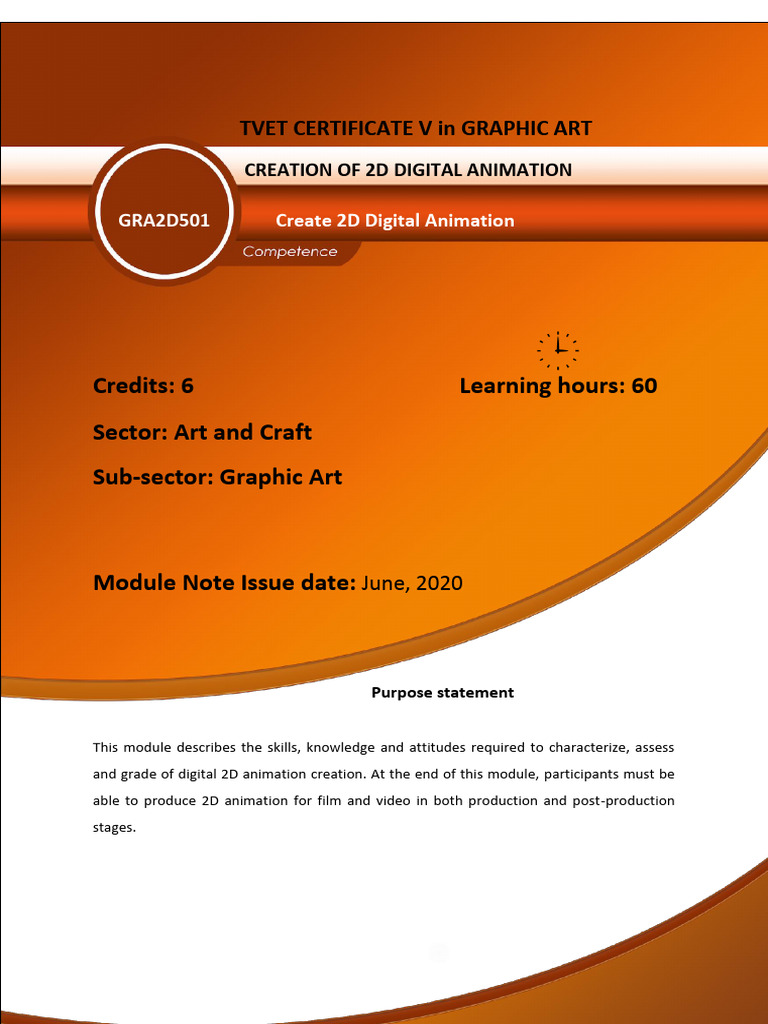 Gra2d501 - Creation of 2D Digital Animation | PDF | 3 D Computer ...