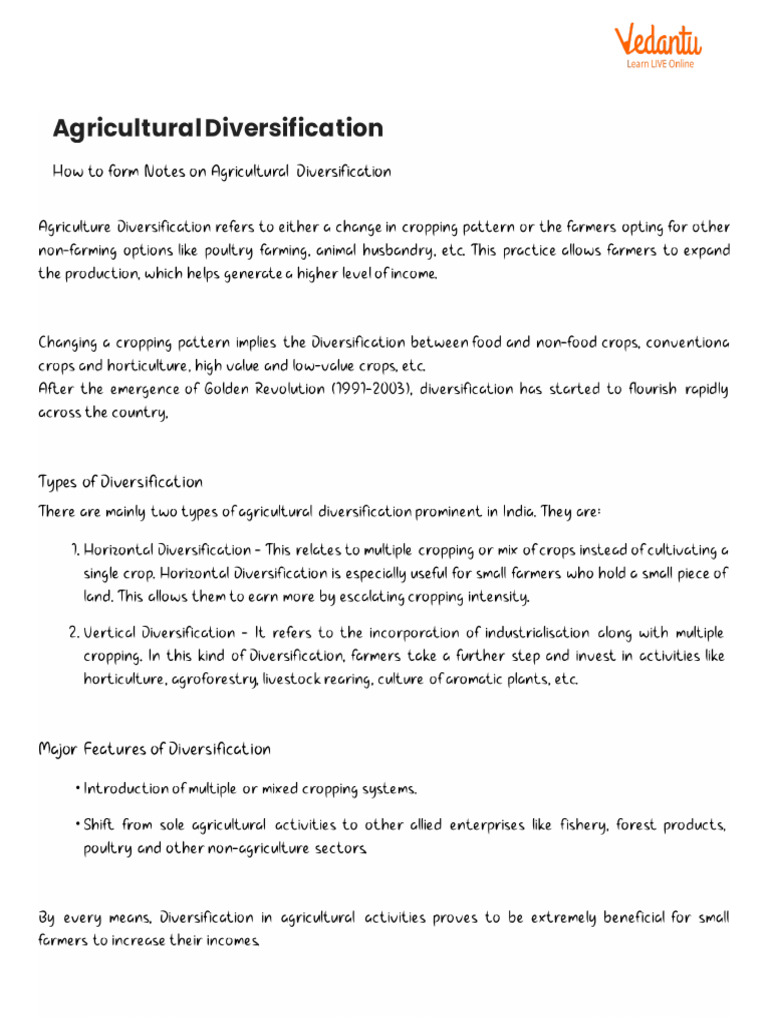 Agricultural Diversification | PDF