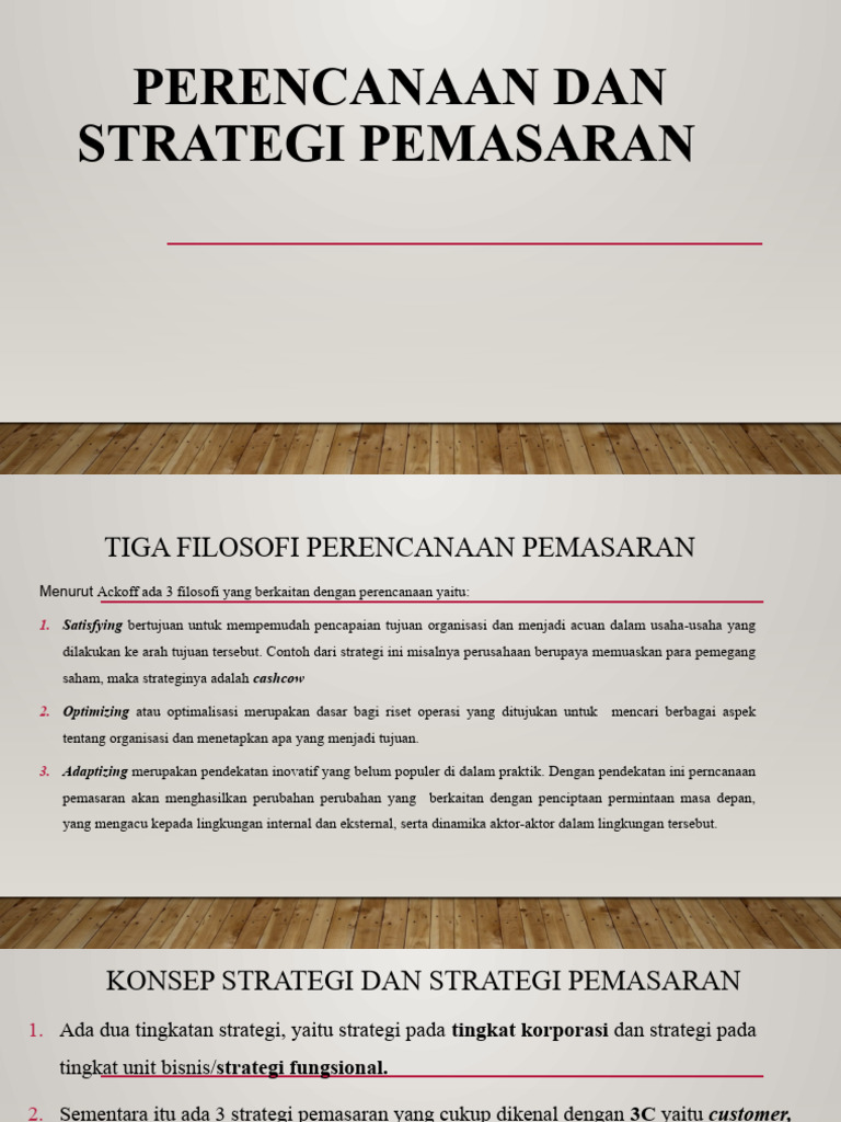 Strategi Pemasaran dan Perencanaan Efektif | PDF
