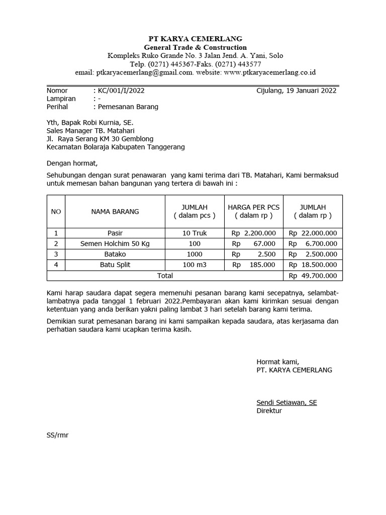 Kop PT Karya Cemerlang-1 | PDF