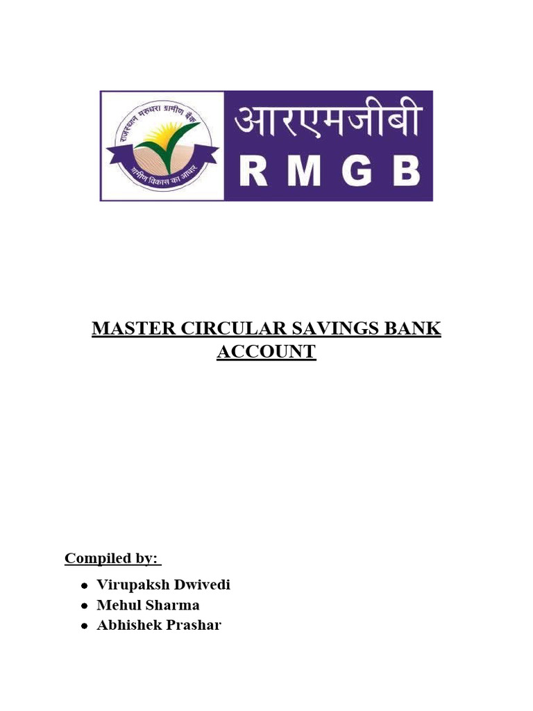 Master Circular Savings Bank Account | PDF | Cheque | Banks