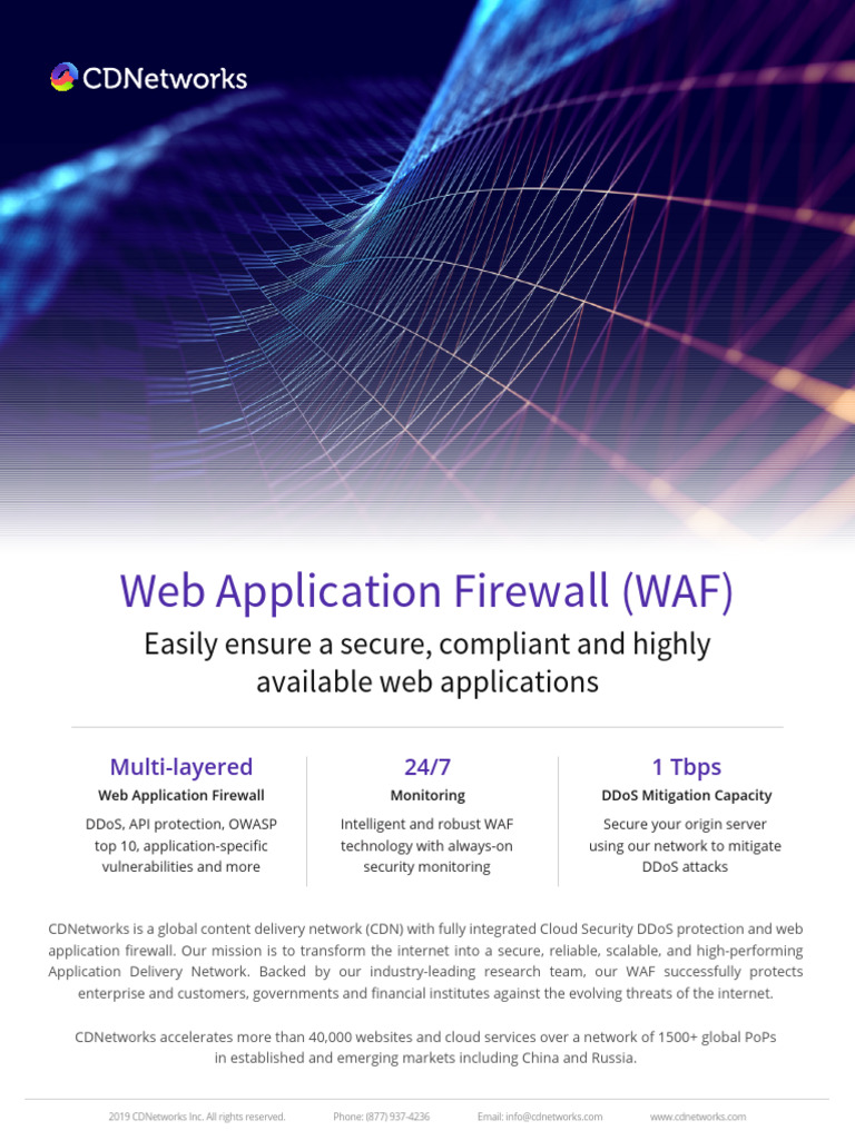 CDNetworks Web Application Firewall Product Brochure | PDF | Denial Of ...