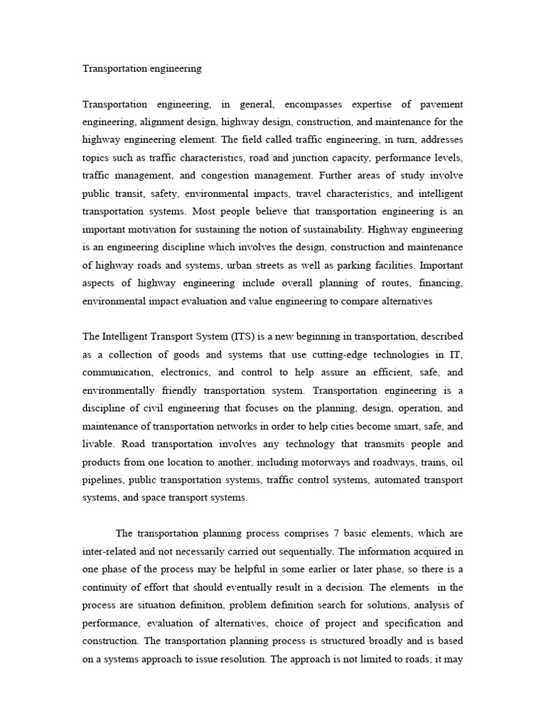 Transportation Engineering | PDF | Transport | Transportation Engineering