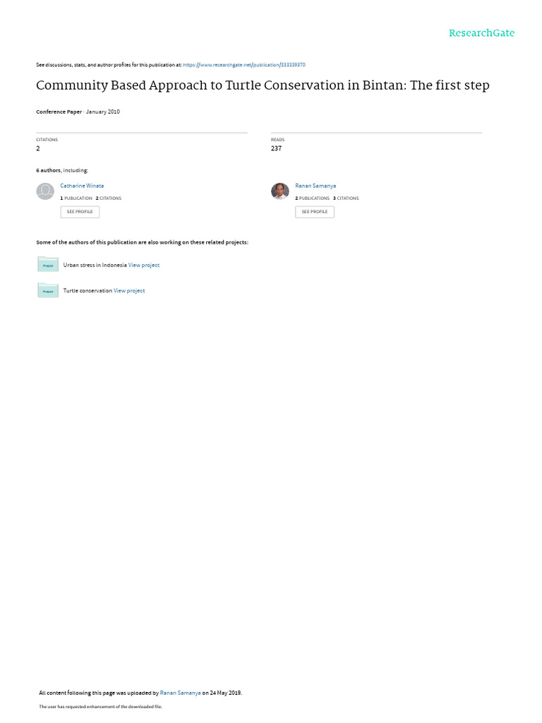 Winata, 2010, Community Based Approach To Turtle Conservation in Bintan ...