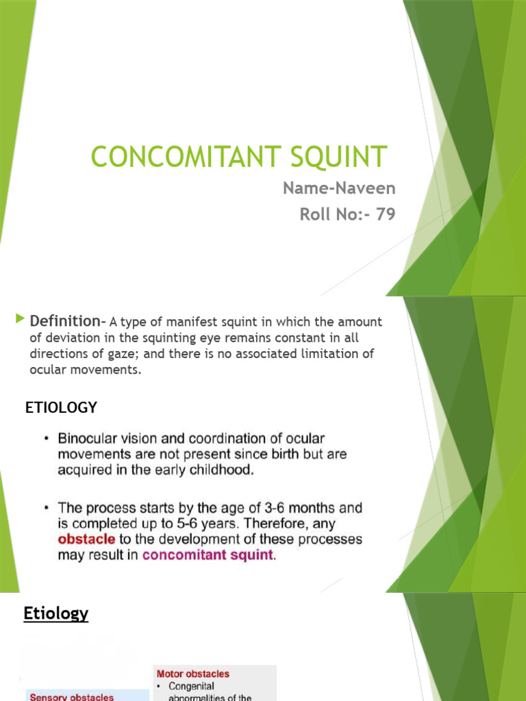 Concomitant Squint | PDF | Vision | Eye