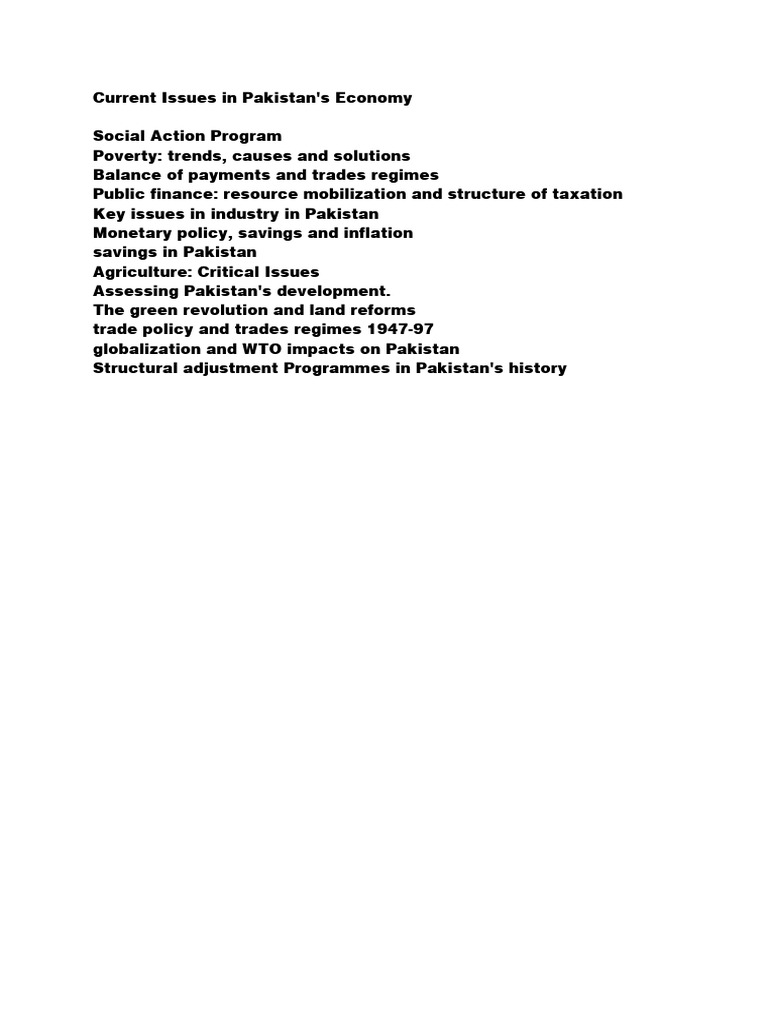 Current Issues in Pakistan | PDF