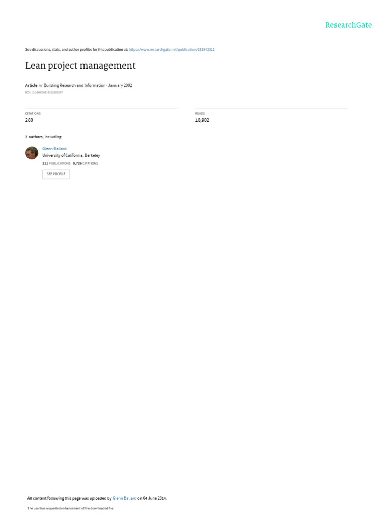 Lean Project Management | PDF