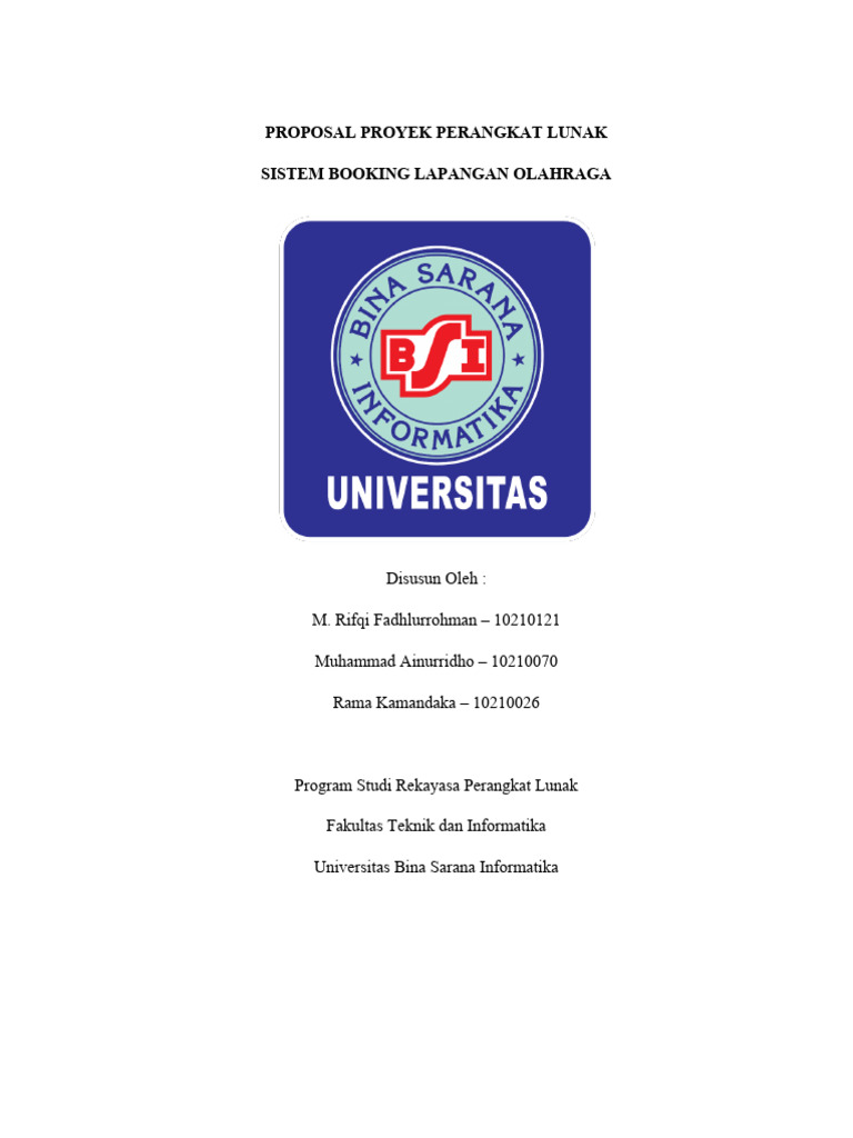 Proposal Proyek Perangkat Lunak | PDF Proposal Proyek Perangkat Lunak | PDF