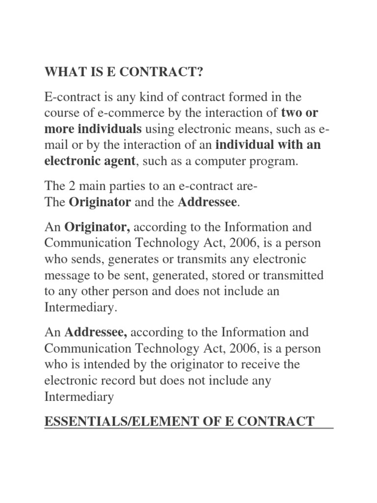 E Contracts | PDF | Offer And Acceptance | Private Law