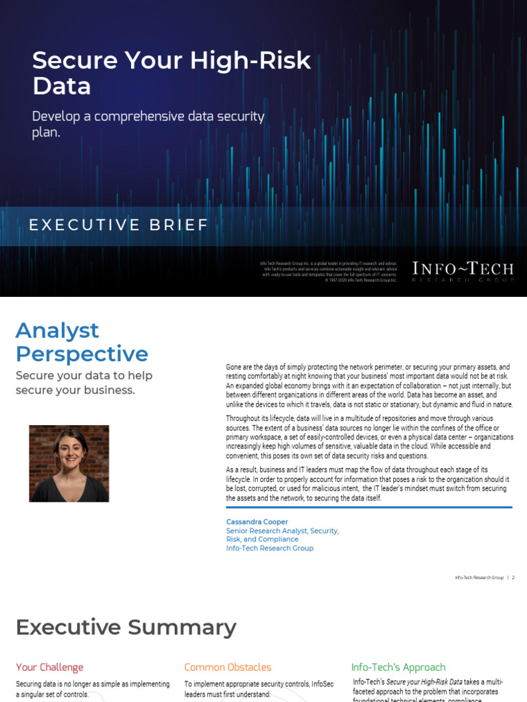 It Secure Your High Risk Data Executive Brief V2 1 2 | PDF | Security ...