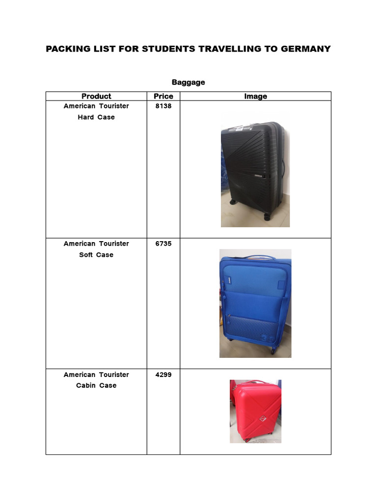 Packing List For Students Travelling To Germany | PDF | Asian Cuisine ...