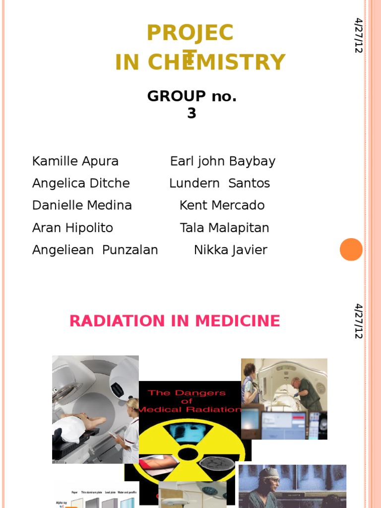 Project in Chem. | PDF | Ionizing Radiation | Nuclear Medicine