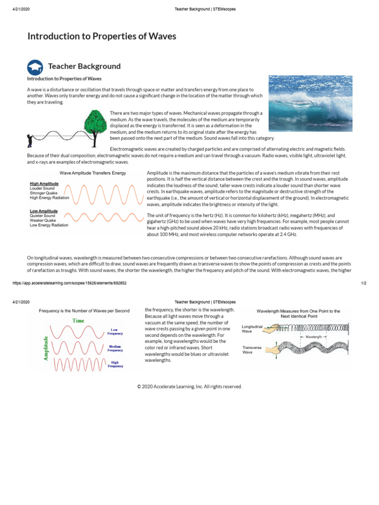 01 Introduction To Properties of Waves Text Merged | PDF | Waves ...