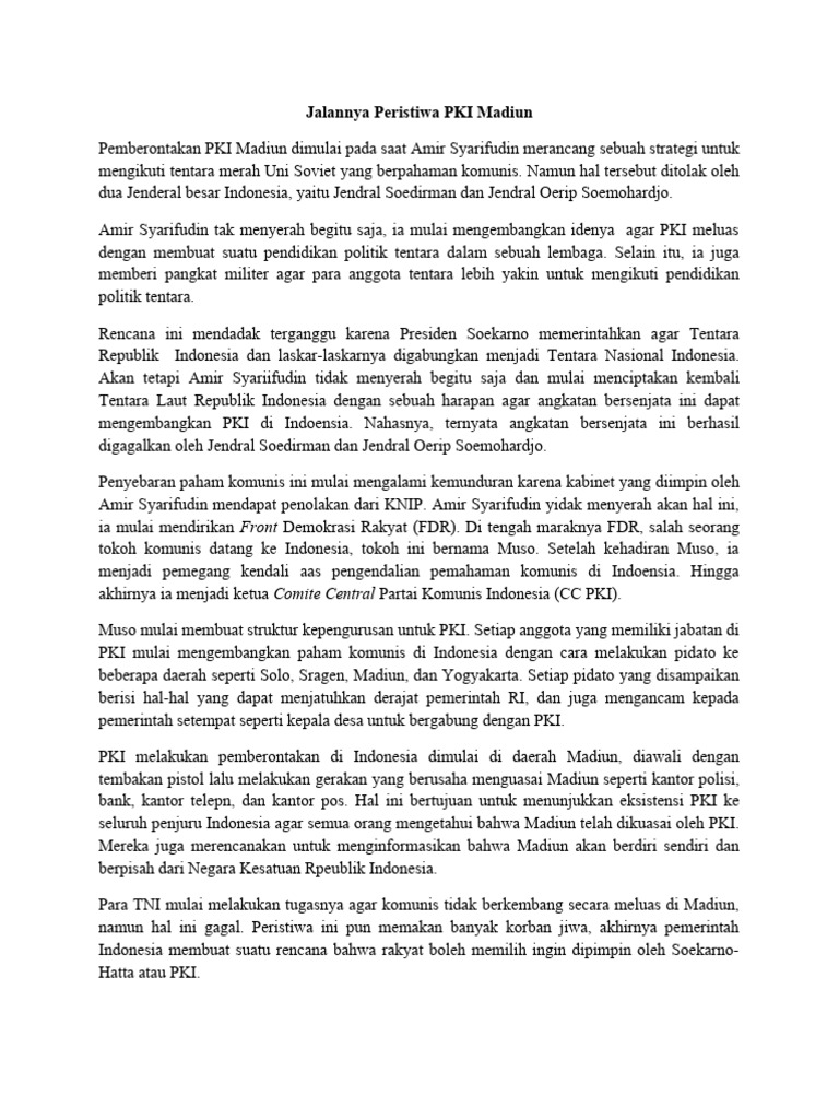 Pemberontakan PKI Madiun 1948 | PDF