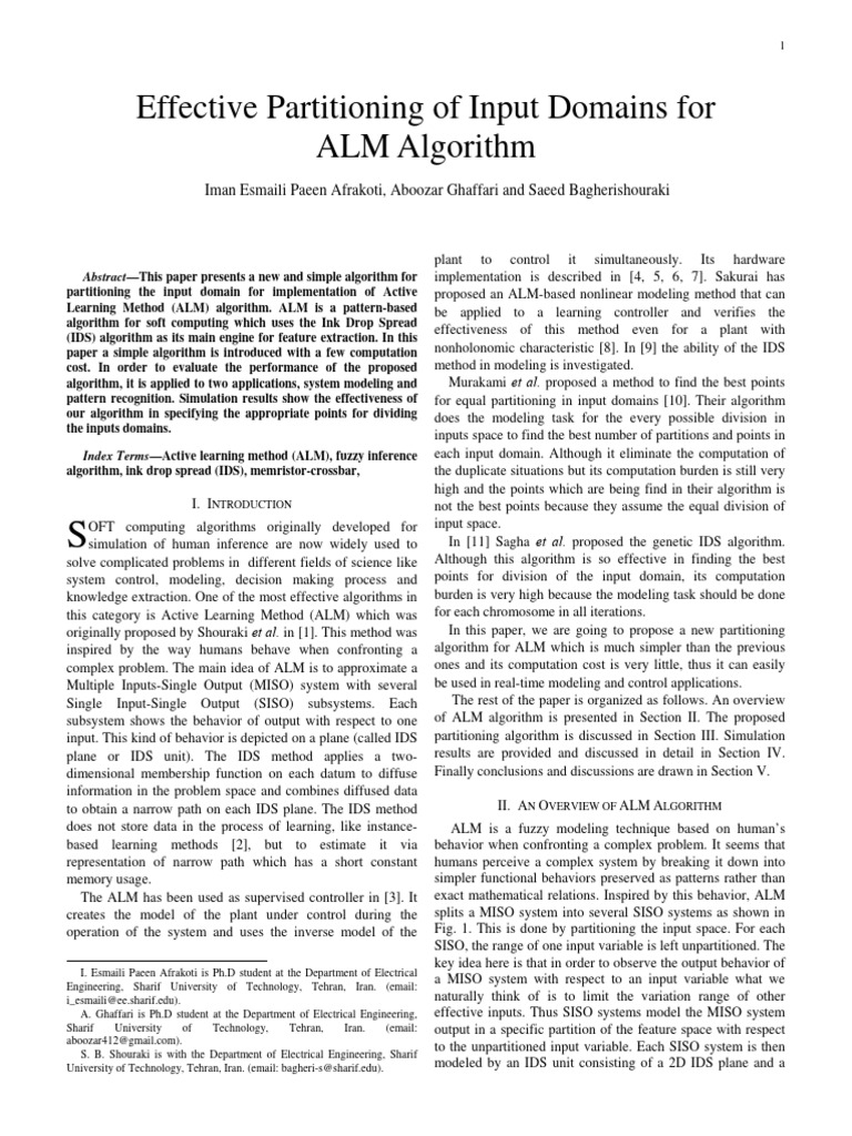 Effective Input Partitioning for ALM | PDF | Algorithms | Function (Mathematics)