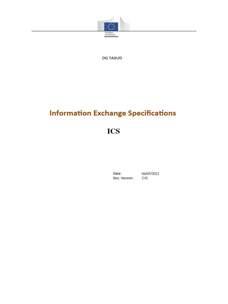R204 - ICS2-CFSS-Information Exchange Specification-V2.02 | PDF | Risk Management | Computing