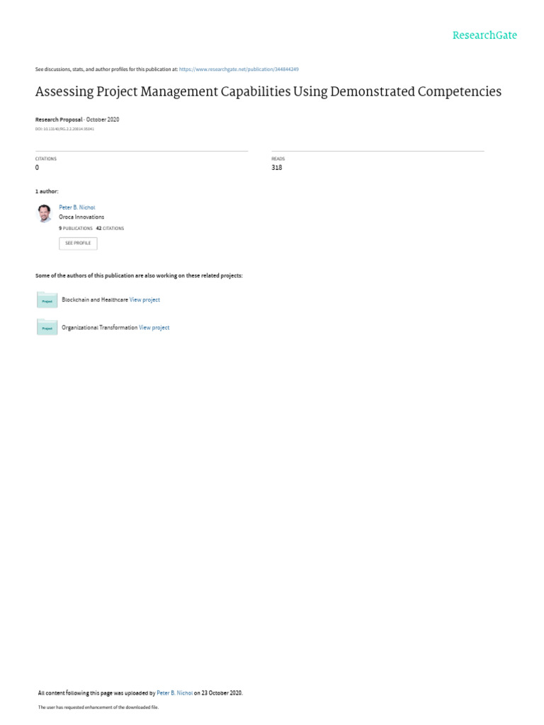 Assessing Project Management Capabilities Using Demonstrated Competencies | PDF | Competence ...