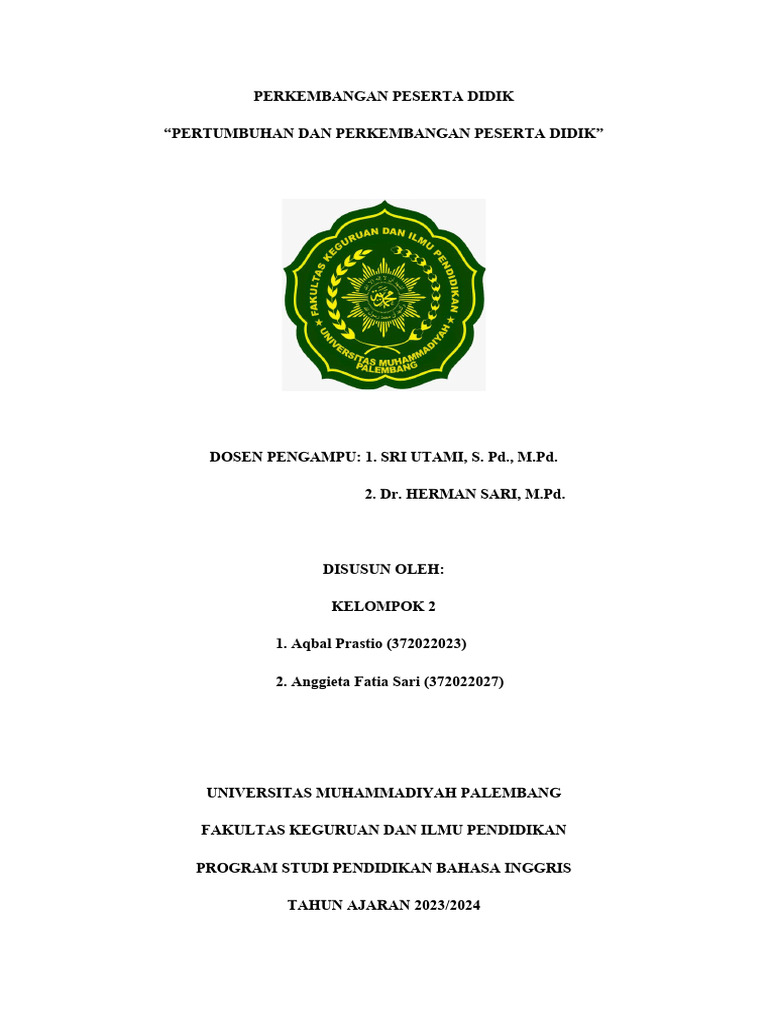 PERKEMBANGAN PESERTA DIDIK Kel 2 | PDF