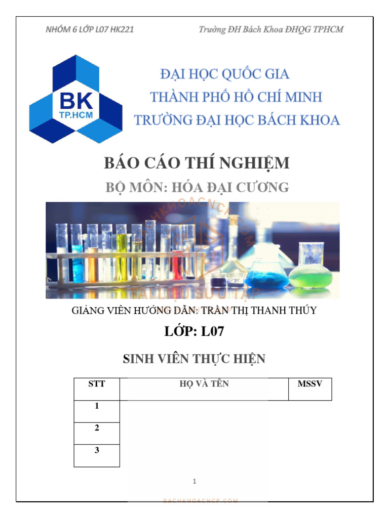 Bao Cao Thi Nghiem Hoa Dai Cuong | PDF