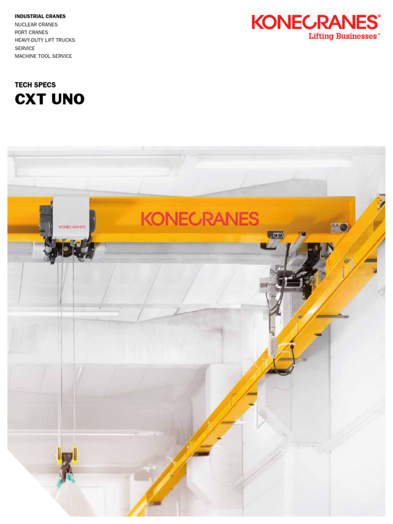 cxt_uno_tech_specs_a4_en_konecranes_2017 | PDF | Crane (Machine) | Elevator