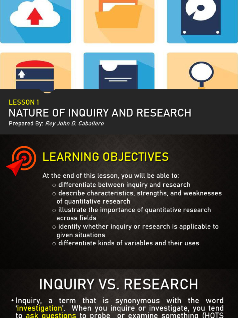 Lesson 1 - Nature of Inquiry and Research | PDF | Statistics | Sampling ...
