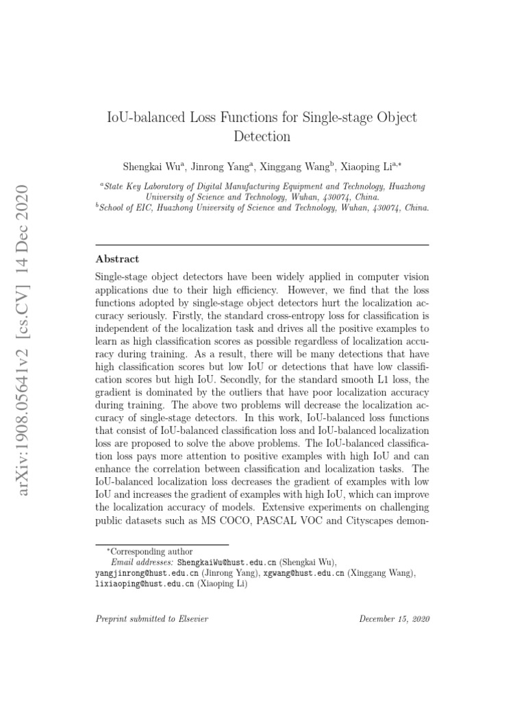 IOU Balanced Loss Functions | PDF | Statistical Classification | Accuracy And Precision