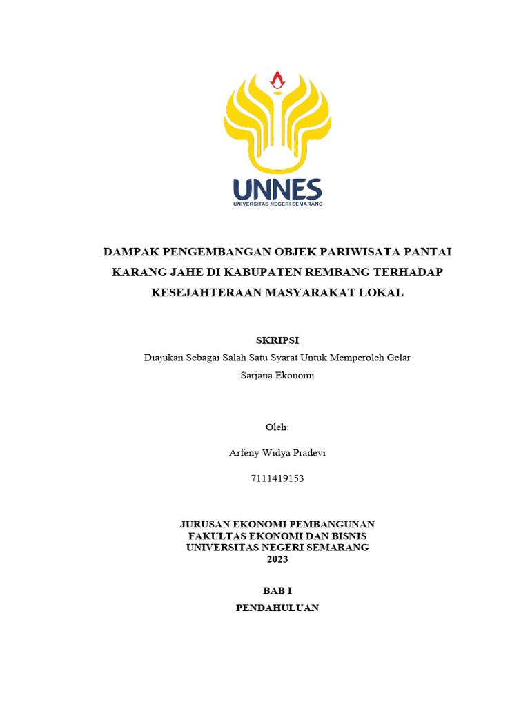 Draft Skripsi Arfeny Widya P BAB 1,2,3 - 1 | PDF