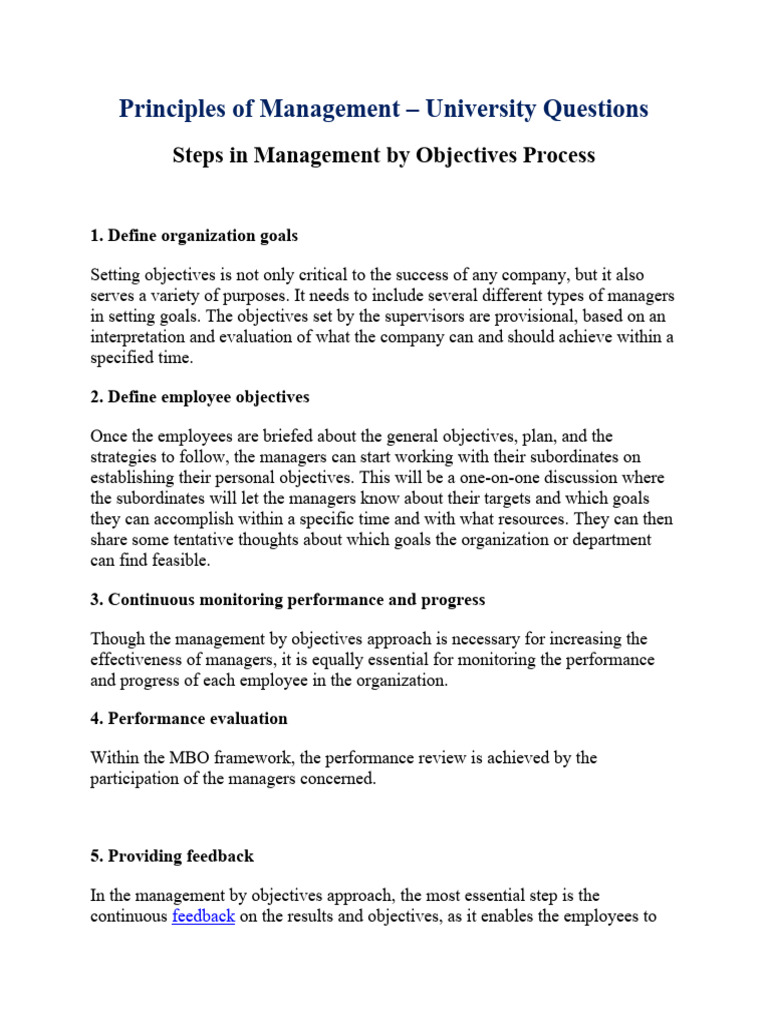 Principles of Management - University Questions | PDF | Leadership ...