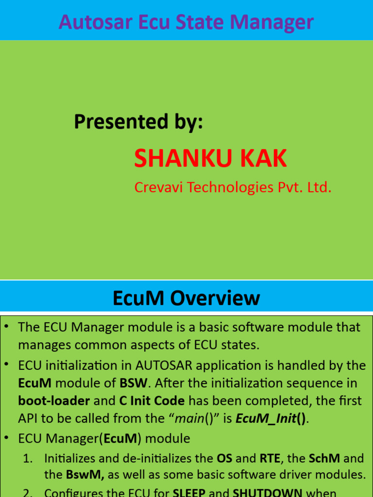 AUTOSAR EcuM | Download Free PDF | Booting | Computer Engineering