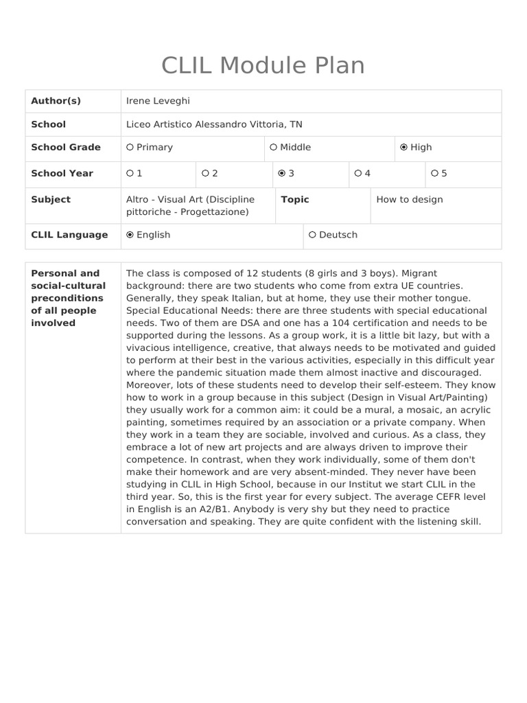 Module Plan | PDF | Vocabulary | Learning