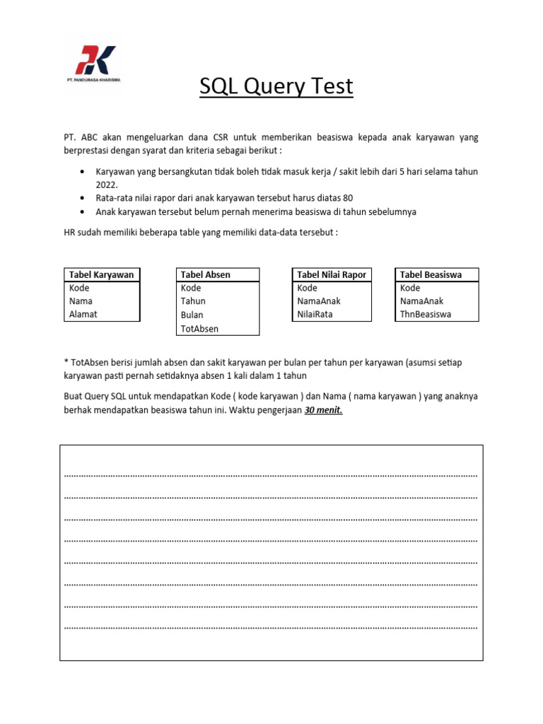Programmer - Query Test | PDF