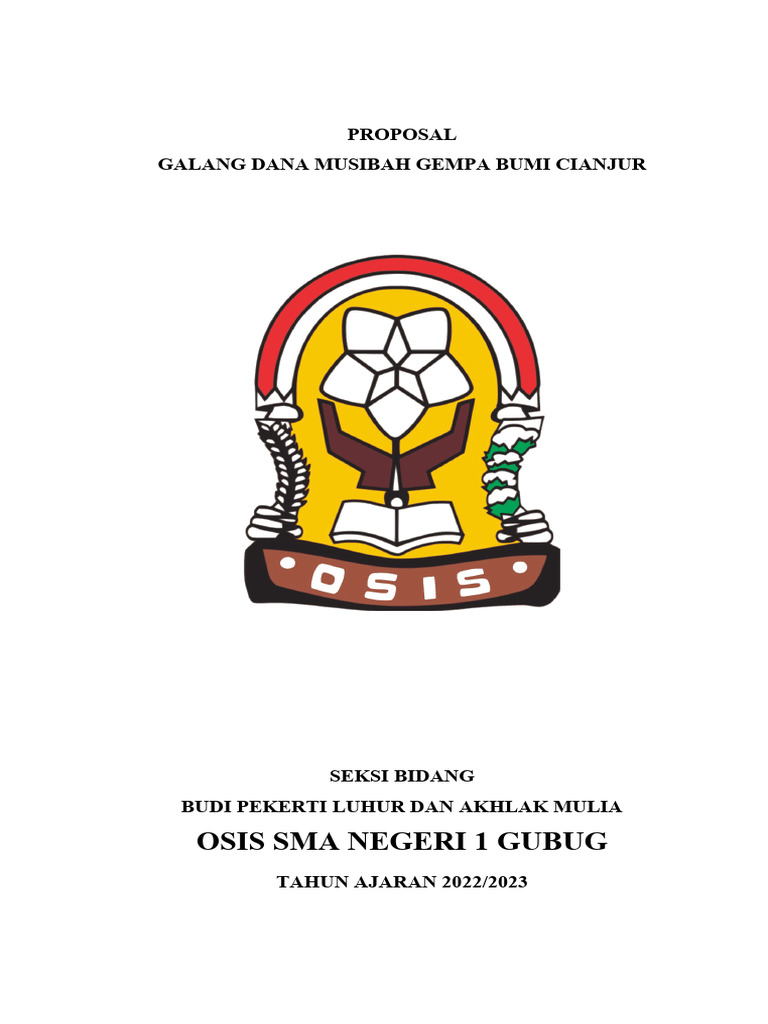 PROPOSAL Galang Dana Gempa Cianjur | PDF