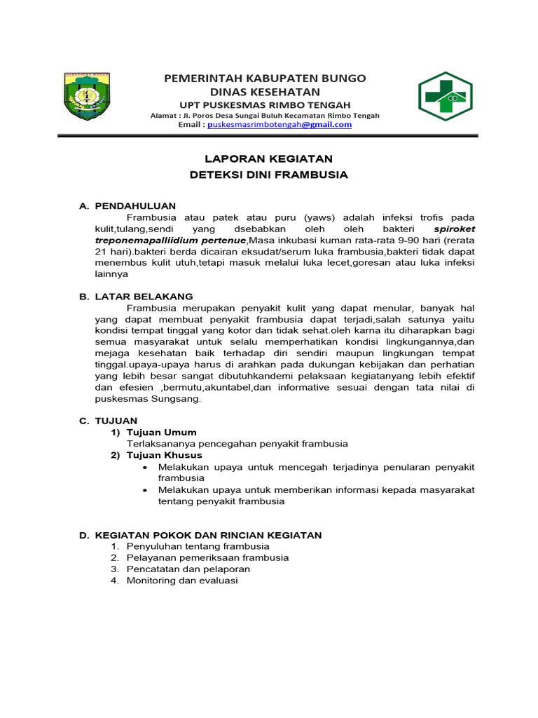 Laporan Deteksi Dini Frambusia 2023 | PDF